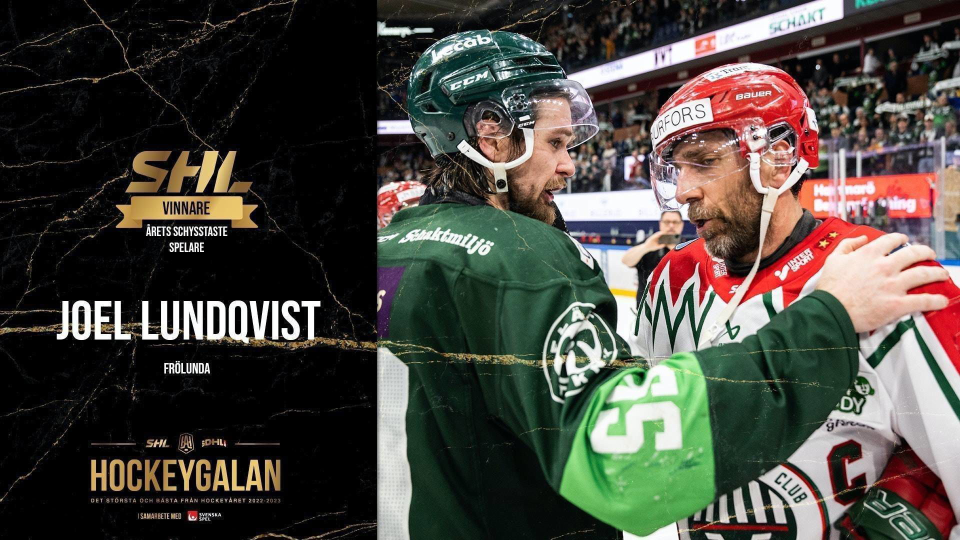 HOCKEYGALAN 2023 - JOEL LUNDQVIST ÄR ÅRETS SCHYSSTASTE SPELARE | SHL