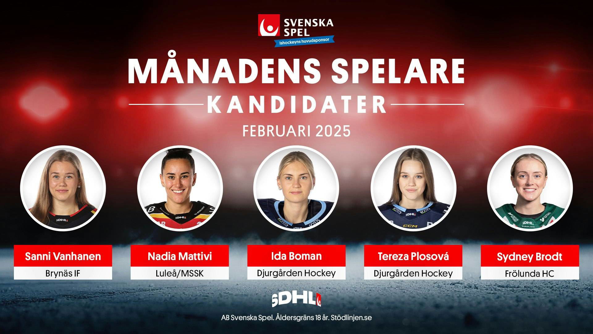 Kandidater till Månadens Spelare i februari | SDHL