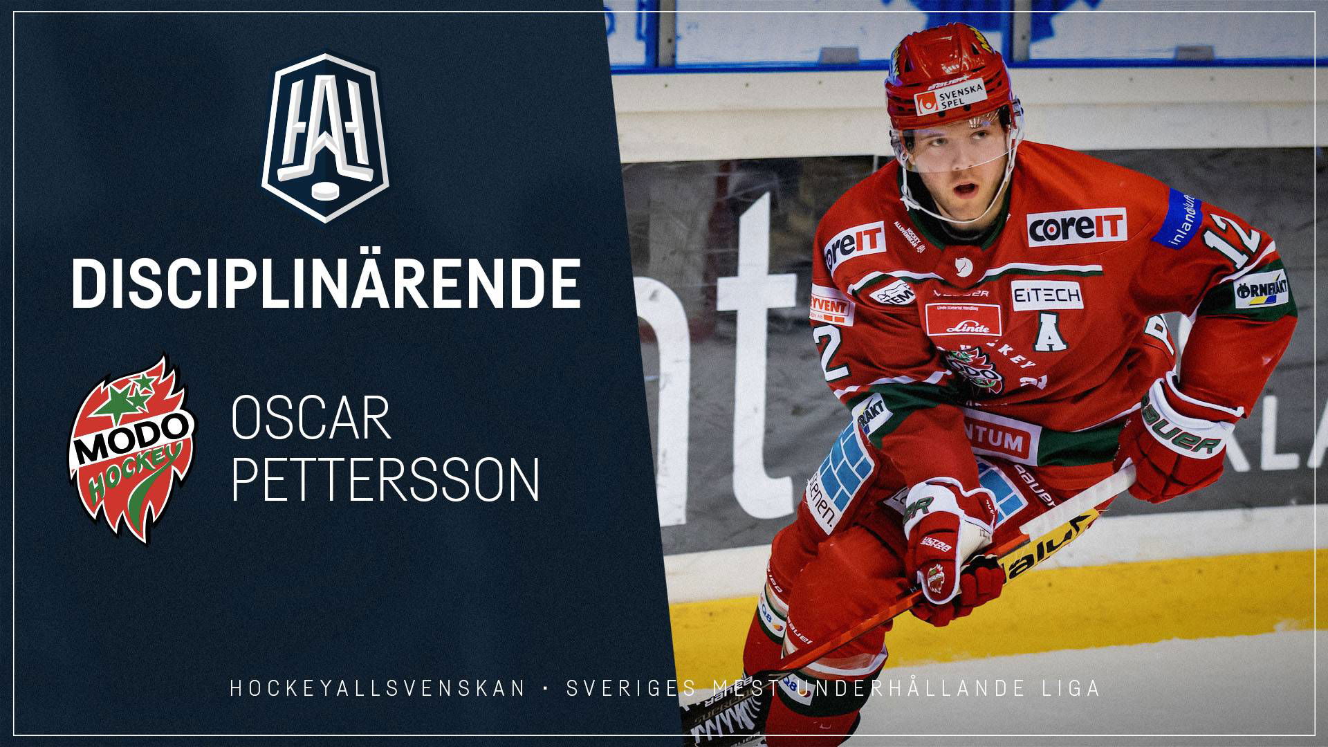Beslut: Oscar Pettersson stängs av fem matcher | Hockeyallsvenskan